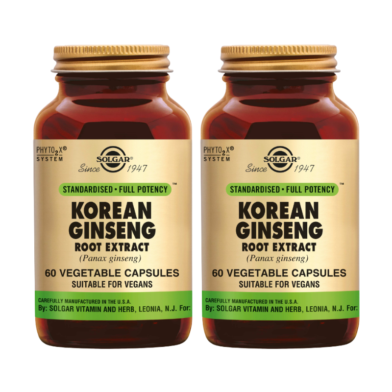2x Solgar Korean Ginseng Root Extract (60 capsules) | Natuurlijkbesteld.nl
