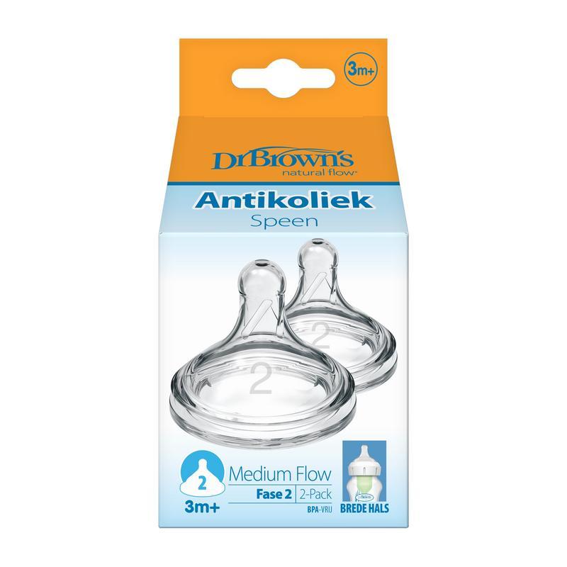 Options+ speen fase 2 brede halsfles | Natuurlijkbesteld.nl