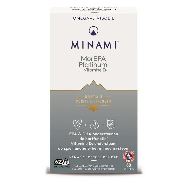 Minami MorEPA platinum + vitamine D3 (60 softgels) | Natuurlijkbesteld.nl