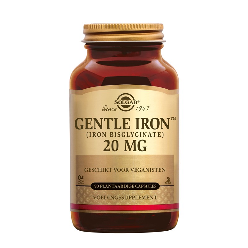 Solgar Gentle Iron (ijzer) 20 mg (90 capsules) | Natuurlijkbesteld.nl