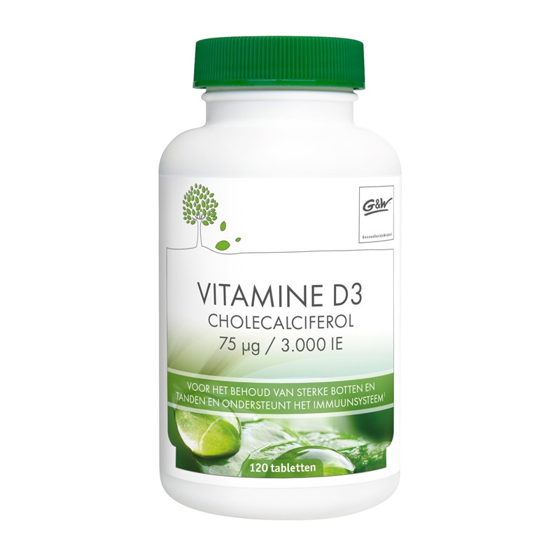 G&W Vitamine D3 75mcg (120 tabletten) | Natuurlijkbesteld.nl