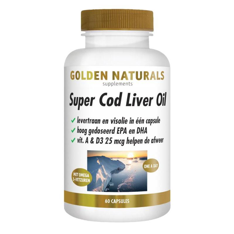 Golden Naturals Super cod liver oil (60 capsules) | Natuurlijkbesteld.nl