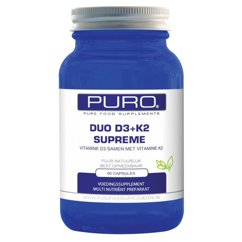 Puro Duo D3+K2 Supreme (90 capsules) | Natuurlijkbesteld.nl